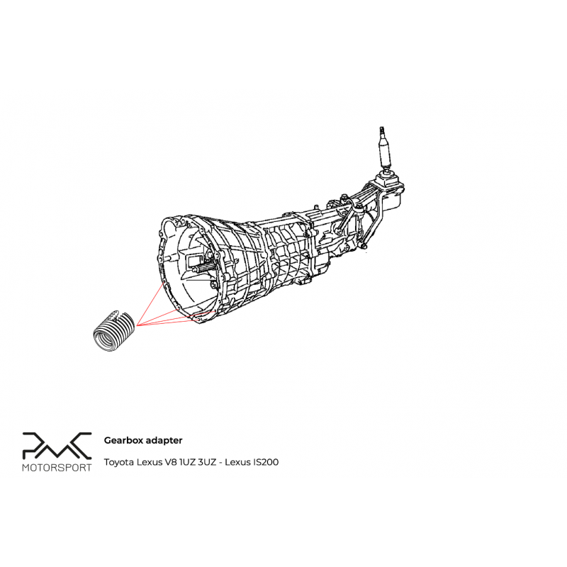 Gearbox adapter Plate Toyota UZ - Toyota Altezza / Lexus IS200 J160 ...