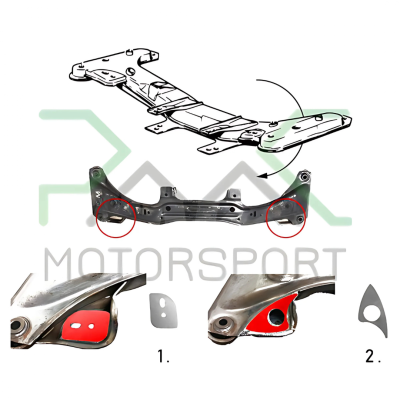 REAR CHASSIS / SUBFRAME REINFORCEMENT KIT BMW E30 STEEL