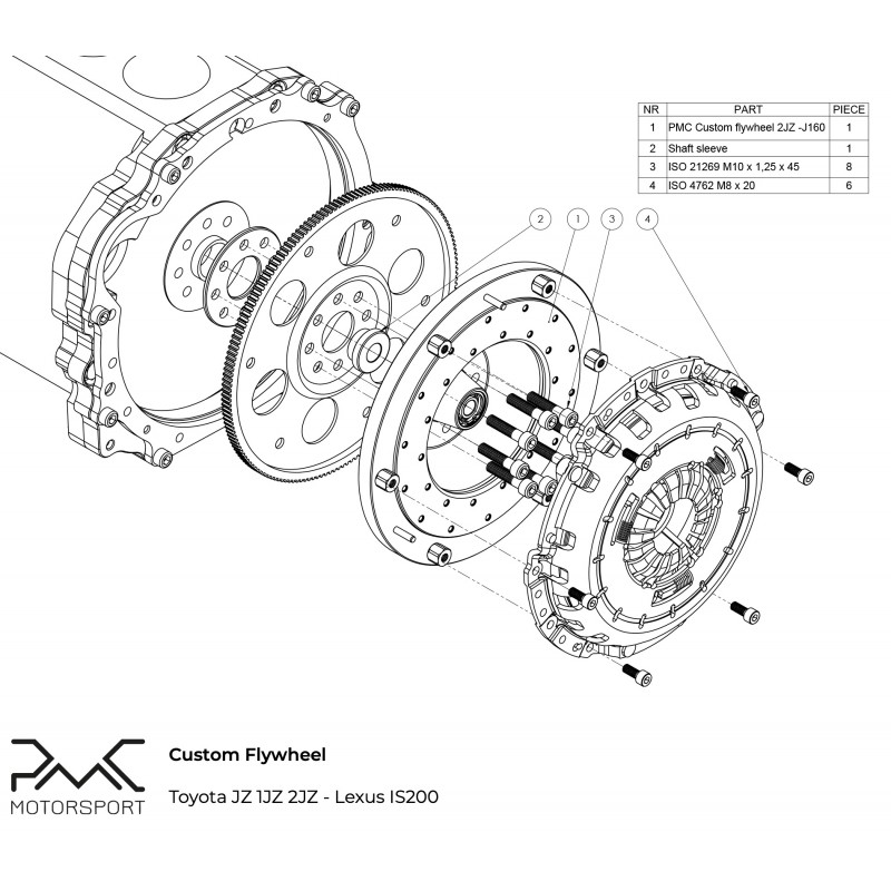 Flywheel Toyota JZ 1JZ 2JZ- Toyota Altezza / Lexus IS200 J160 Aisin AZ6 ...